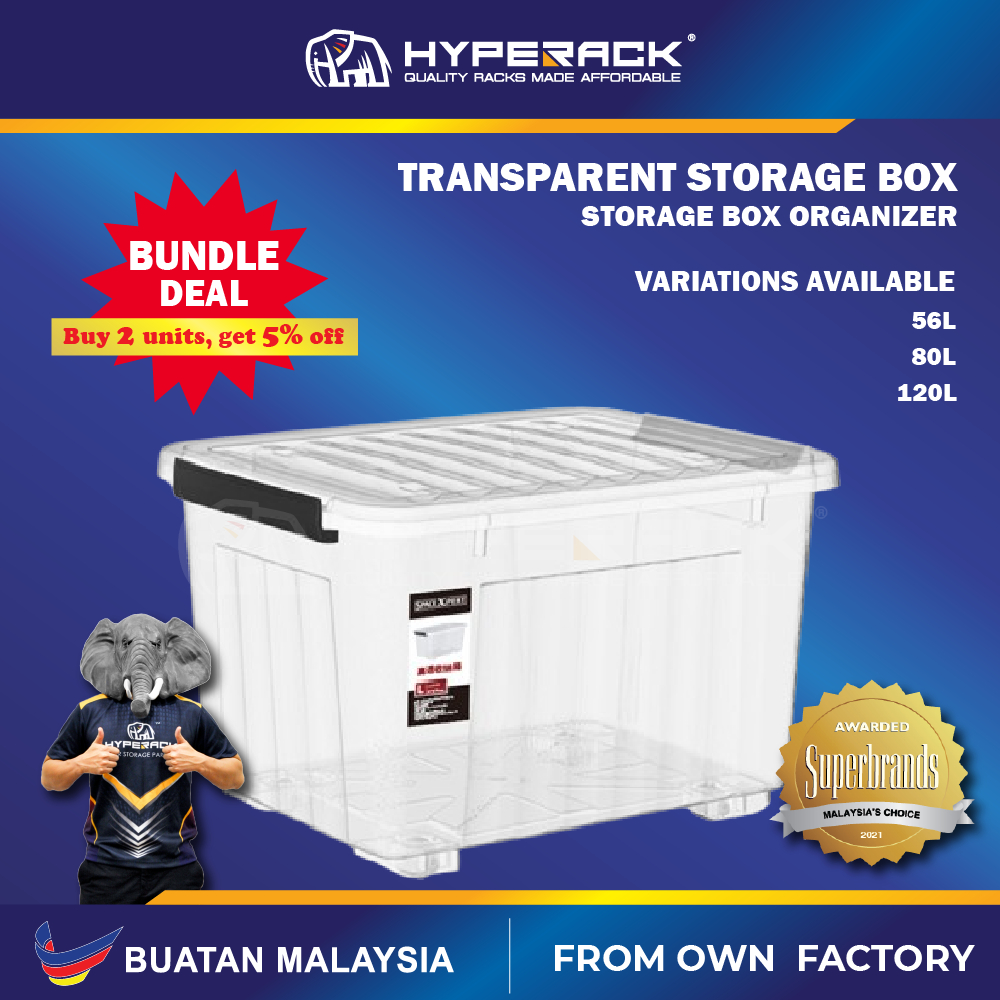 HYPERACK™️ Storage Box Plastic Transparent Organizer Store Room With ...