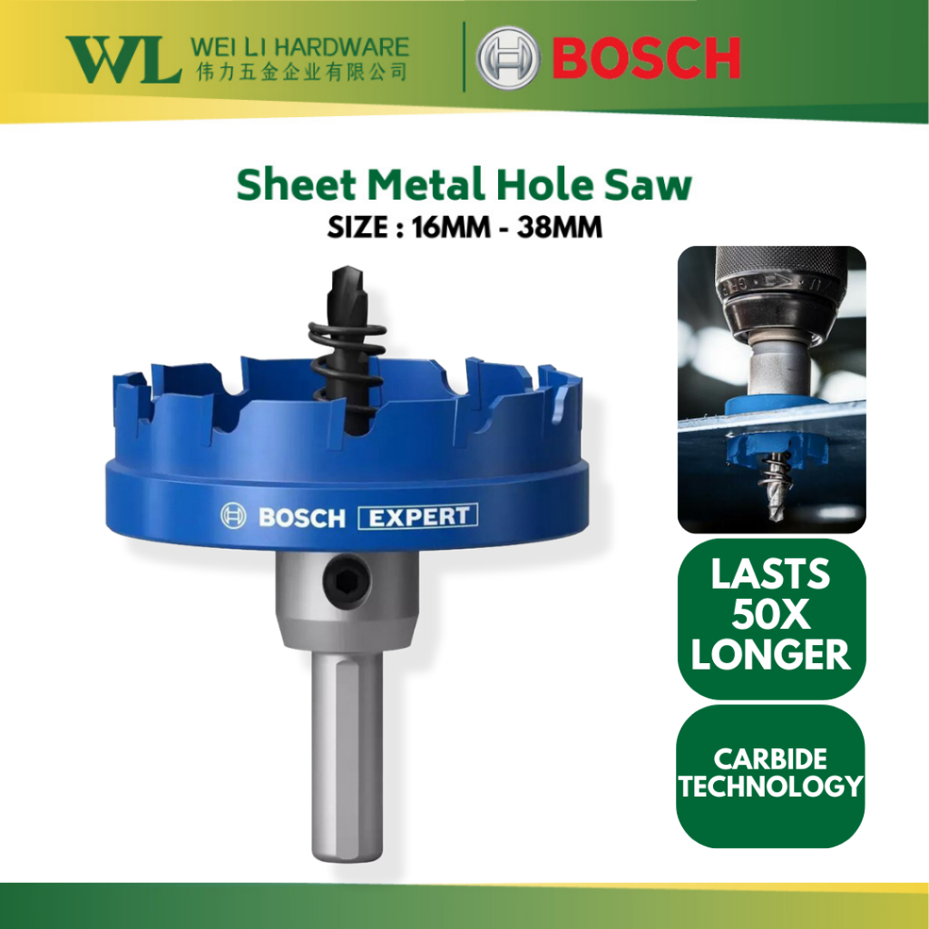 BOSCH Original Expert Sheet Metal Hole Saw 16-38mm / Bosch Hole Saw ...