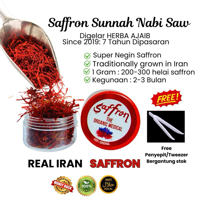 Saffron 1g:3 Bln(FREE EXTRA SAFFRON & PENYEPIT) | Shopee Malaysia