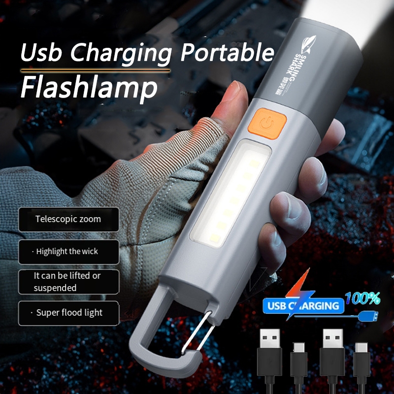 Zoomable Electric Flashlight Waterproof Rechargeable LED Flashlights ...