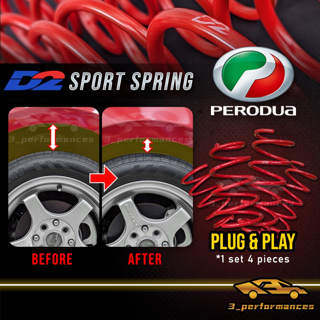 D2 Sport Spring Perodua Kancil Kenari Kelisa Myvi Viva Alza Axia Bezza ...