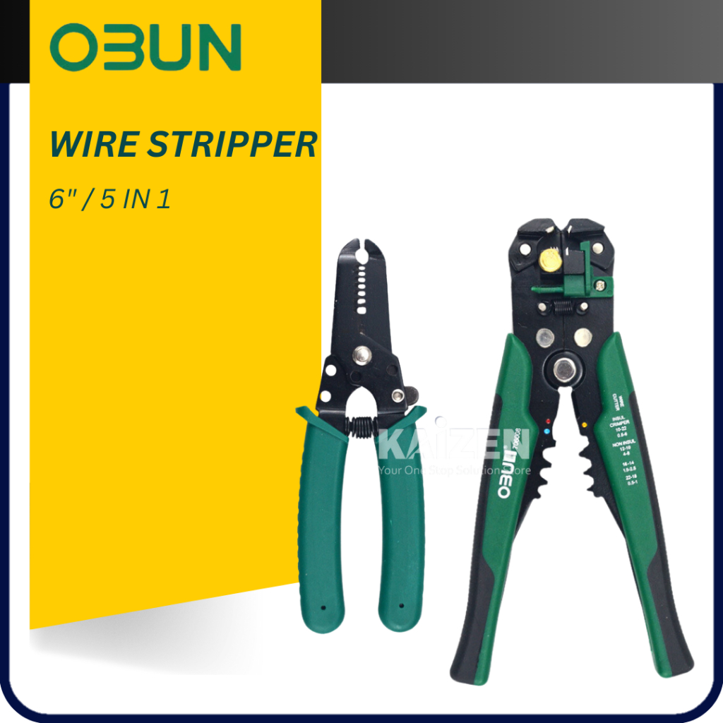 OBUN Wire Stripping Cutter 6" / Automatic Wire Stripper 5 IN 1 | Shopee ...