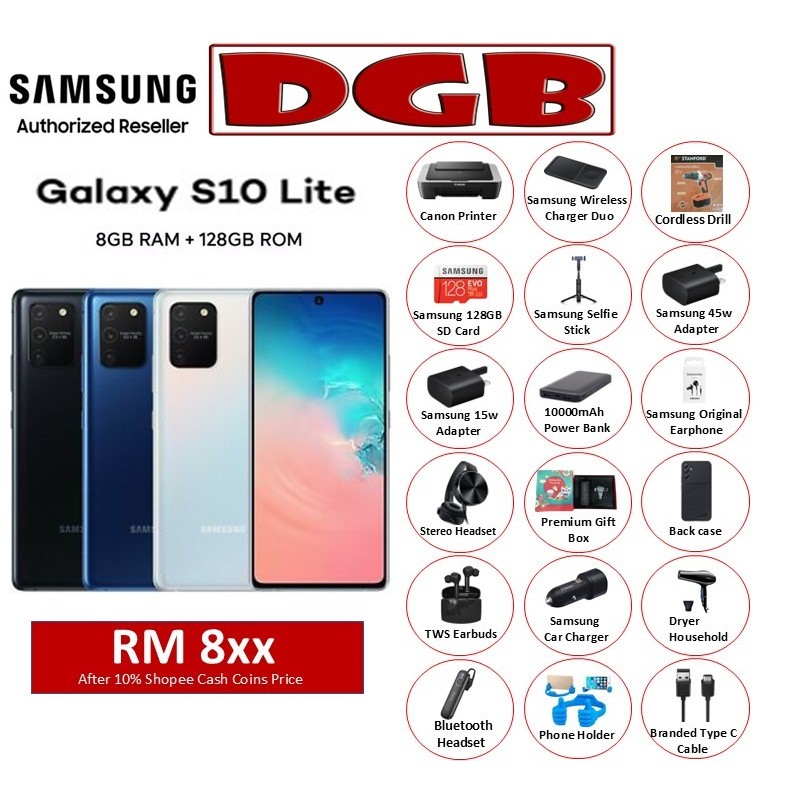 Samsung Galaxy S10 Lite | 8GB Ram+128GB Rom | Snapdragon 855 | 10% Shopee Cash Back | Original ...
