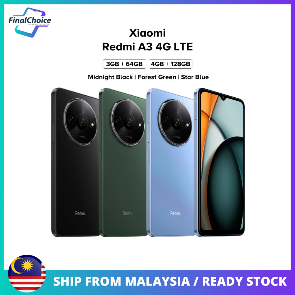 Xiaomi Redmi A3 4G LTE (3GB+64GB) (4GB+128GB) Original Xiaomi Malaysia ...