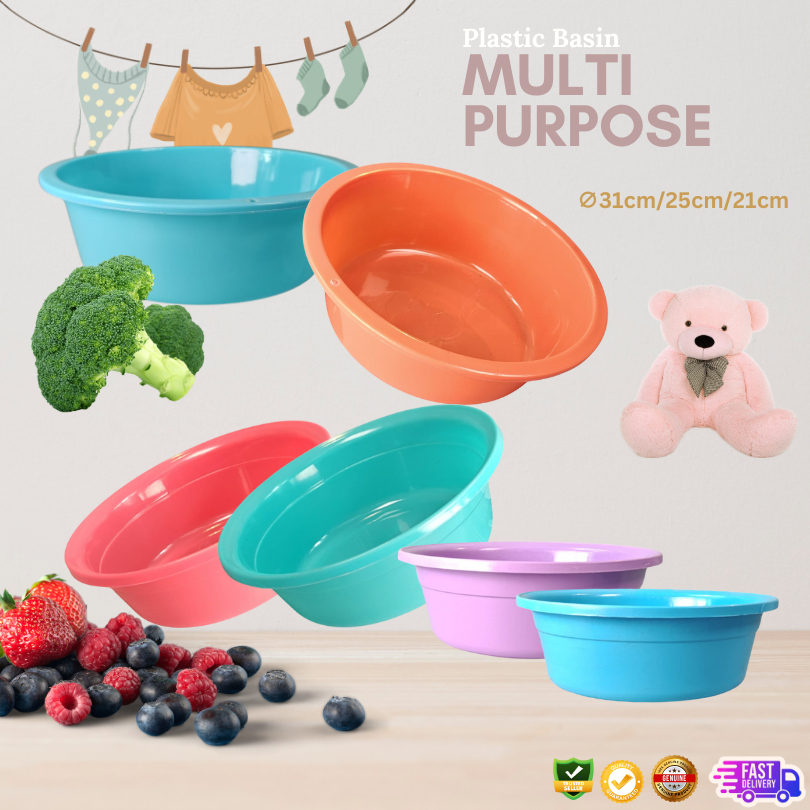 MULTI-PURPOSE PLASTIC BASIN/31CM-12INCH/25CM-10INCH/21CM-8INCH | Shopee ...