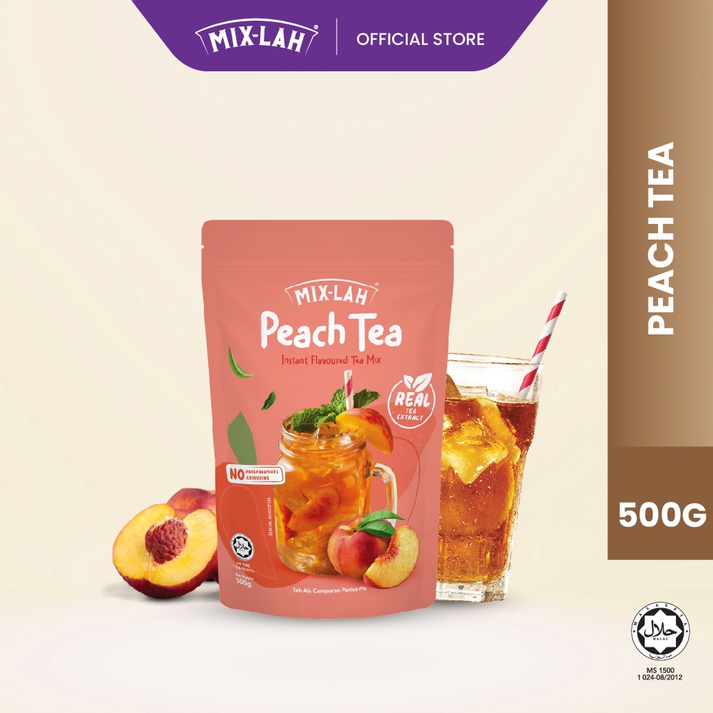 MIX-LAH Peach Iced Tea Powder 水果茶冰茶粉 (500g) | Shopee Malaysia