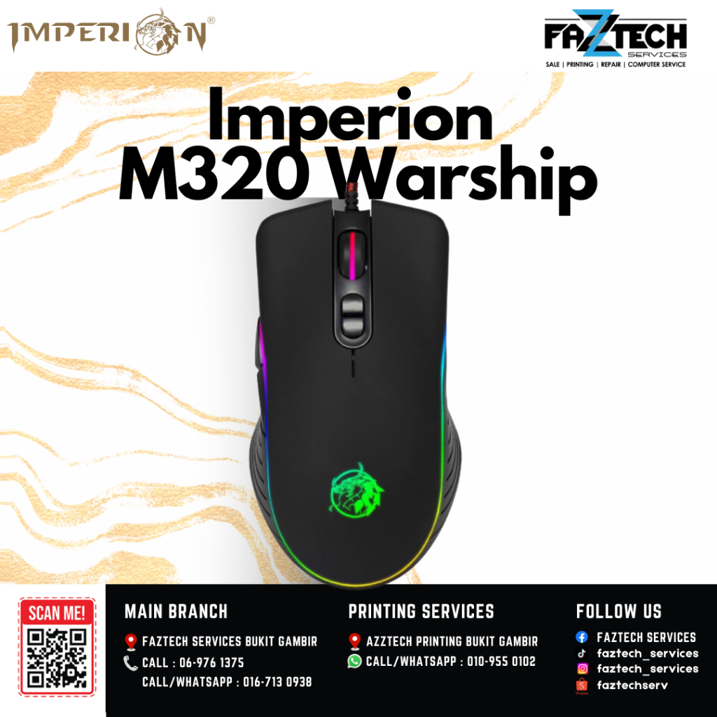 𝐈𝐌𝐏𝐄𝐑𝐈𝐎𝐍 𝐌𝟑𝟐𝟎 𝐖𝐀𝐑𝐒𝐇𝐈𝐏 𝐆𝐀𝐌𝐈𝐍𝐆 𝐌𝐎𝐔𝐒𝐄 | Shopee Malaysia