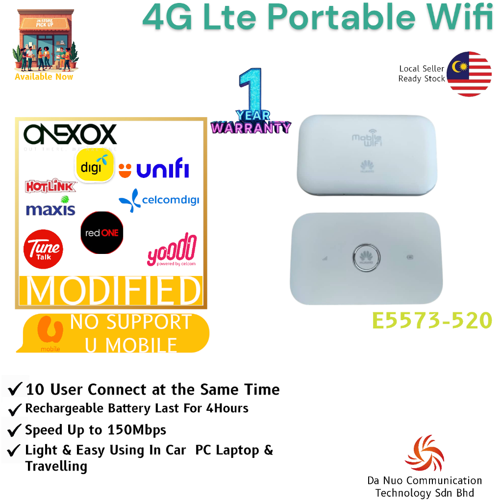 Huawei Modified E5573 Portable Modem Wifi Mifi Router Hotspot LTE 4g ...