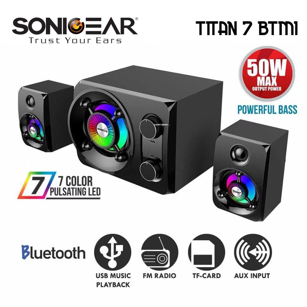 SonicGear Titan 7 PRO BTMI Bluetooth Speaker with 5 Inch Bass Driver ...