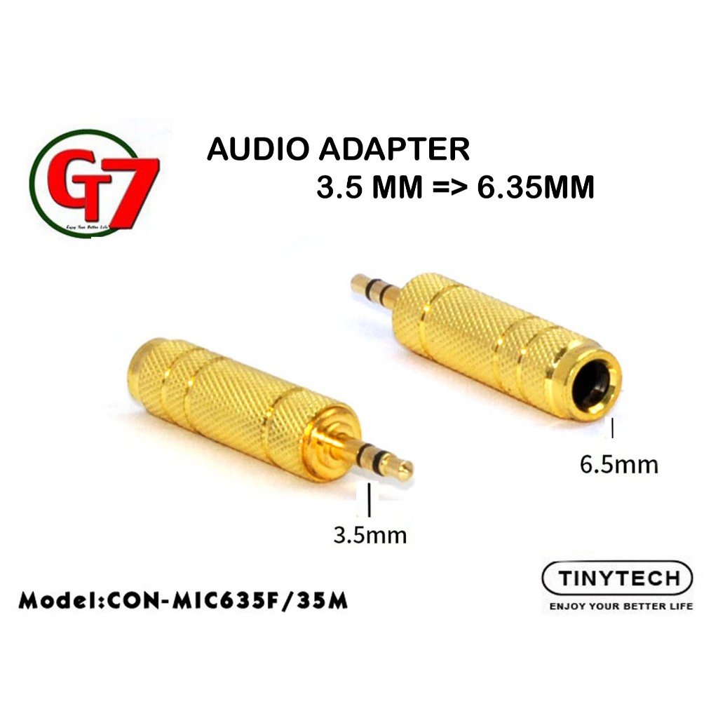 TINYTECH AUDIO JACK 3.5mm MALE TO 6.35mm FEMALE HEADPHONE AMPLIFIER AUDIO ADAPTER MICROPHONE AUX ...