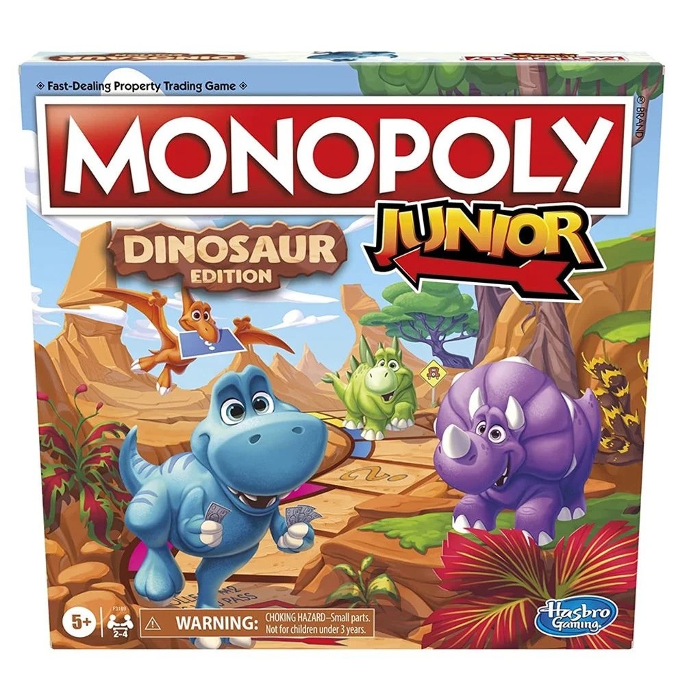 Monopoly Junior Dinosaur Edition Board Game (Original) - Dino-Themed ...