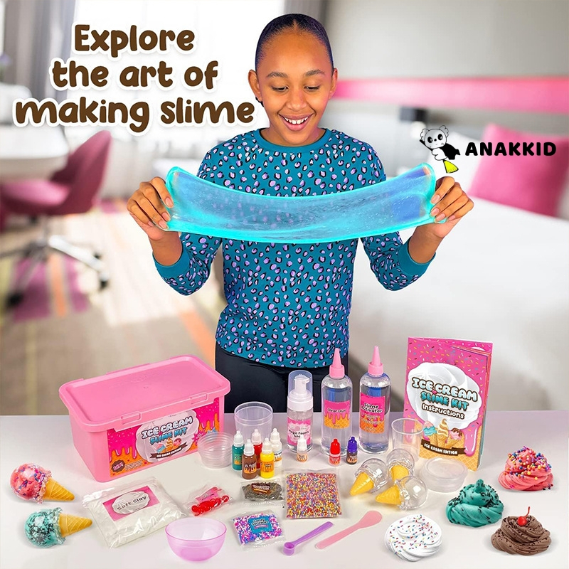 MY AnakKid DIY Ice Cream Slime Making Kit Set Handmade Puzzle Make Your ...