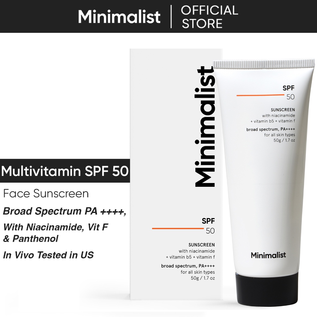 Minimalist Multivitamin SPF 50 PA++++ Sunscreen | With Niacinamide ...