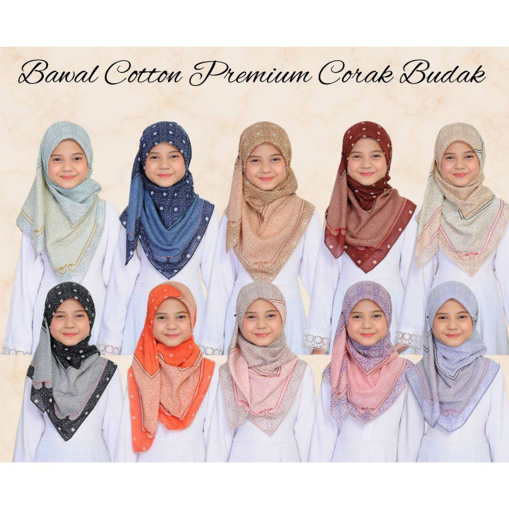 TUDUNG BUDAK BAWAL COTTON PREMIUM CORAK | Shopee Malaysia