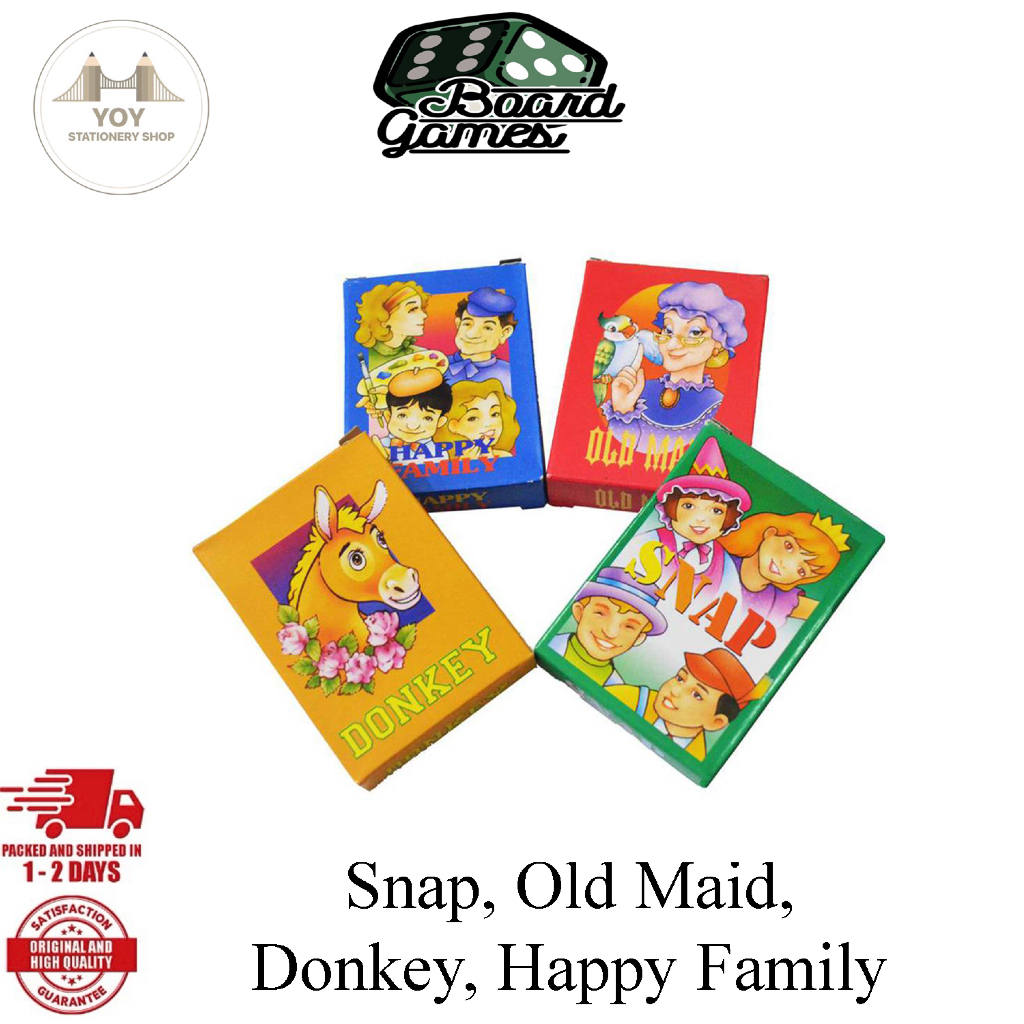 Snap, Old Maid, Donkey, Happy Family Traditional Playing Card Game ...