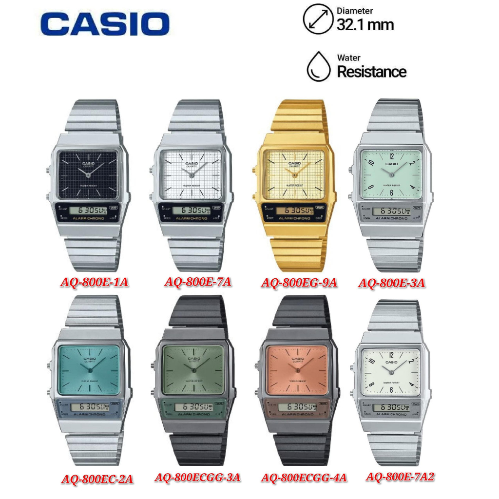 Casio Vintage Unisex Watch AQ-800 Series AQ-800EC / AQ-800EG / AQ-800E ...