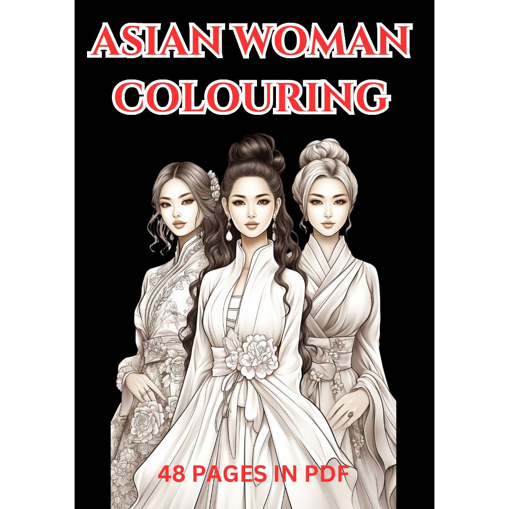(PDF/PNG) 48 Asian Female Models Colouring Pages | Shopee Malaysia
