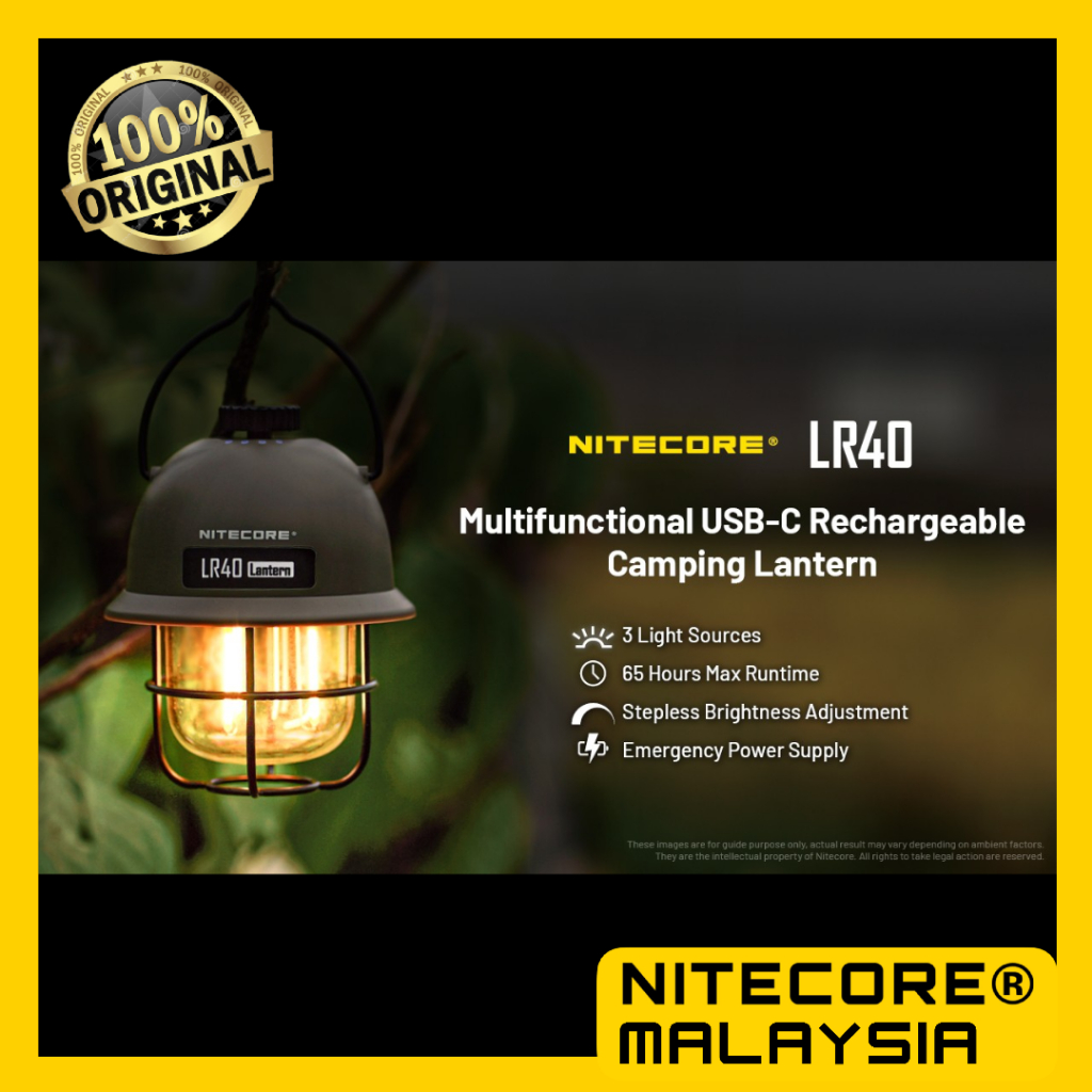 Nitecore LR40 Multifunctional USB-C Rechargeable Camping Lantern ...
