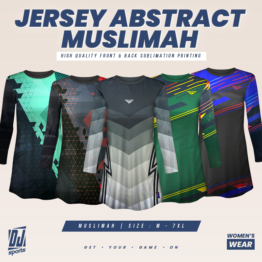 DJ Sport️ P3 Jersey Muslimah Abstract Long Sleeve - Size M-7XL 111ALD ...