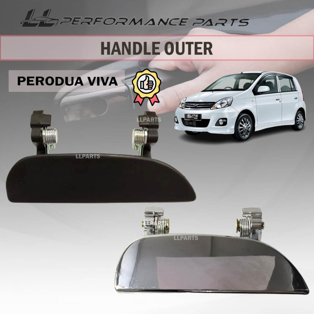 Perodua Viva All Model Black / Chrome Door Outer Handle Kereta Pembuka ...