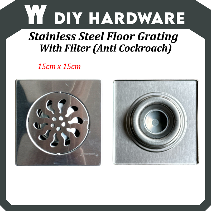 YY DiY 15cm x 15cm Stainless Steel with Filter Floor Grating | Shopee ...
