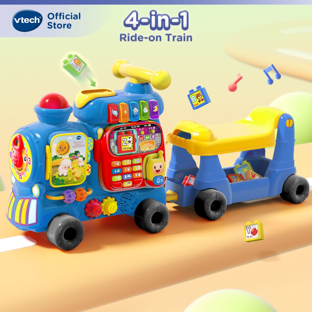 VTech 4 in 1 Ultimate Alphabet Train (Blue) Ride-on Toys Learning kids ...