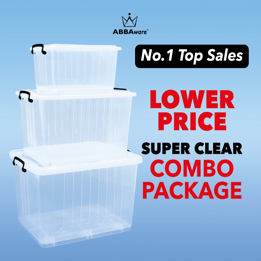 Abbaware Storage Box Combo(30L/50L/80L/38L) Kotak Simpanan roda/Storage ...