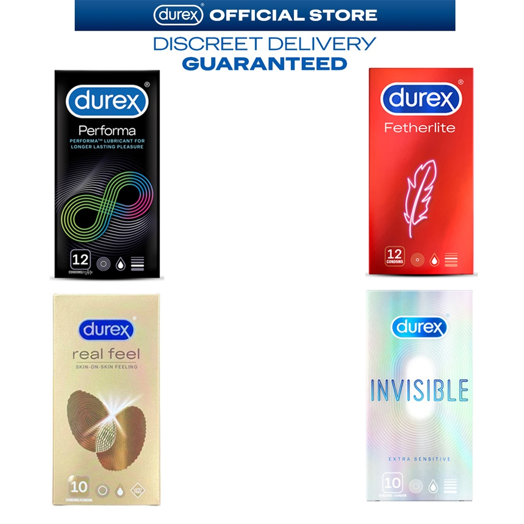Durex Condoms Performa/Real Feel/Fetherlite/Invisible -10pcs/12pcs | Shopee Malaysia