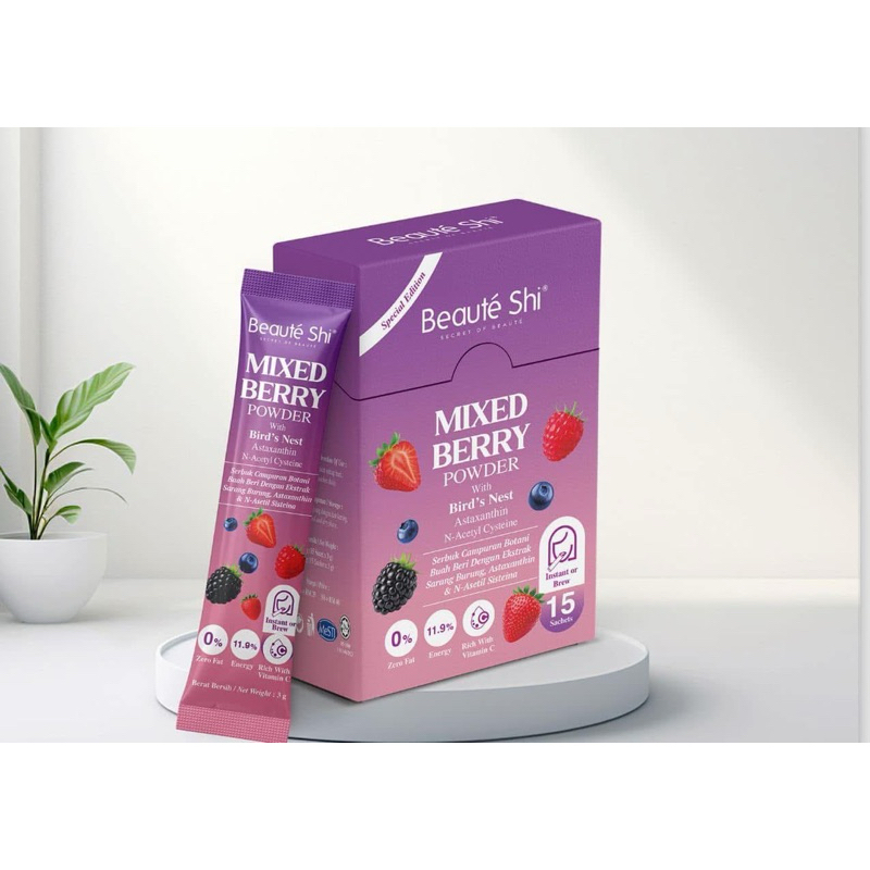 BEAUTE SHI MIXED BERRY POWDER WITH BIRD NEST | Shopee Malaysia