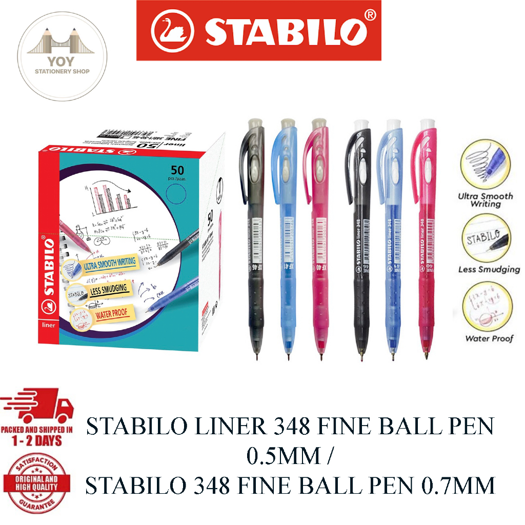 STABILO LINER 348 FINE BALL PEN 0.5MM / STABILO 348 FINE BALL PEN 0.7MM ...