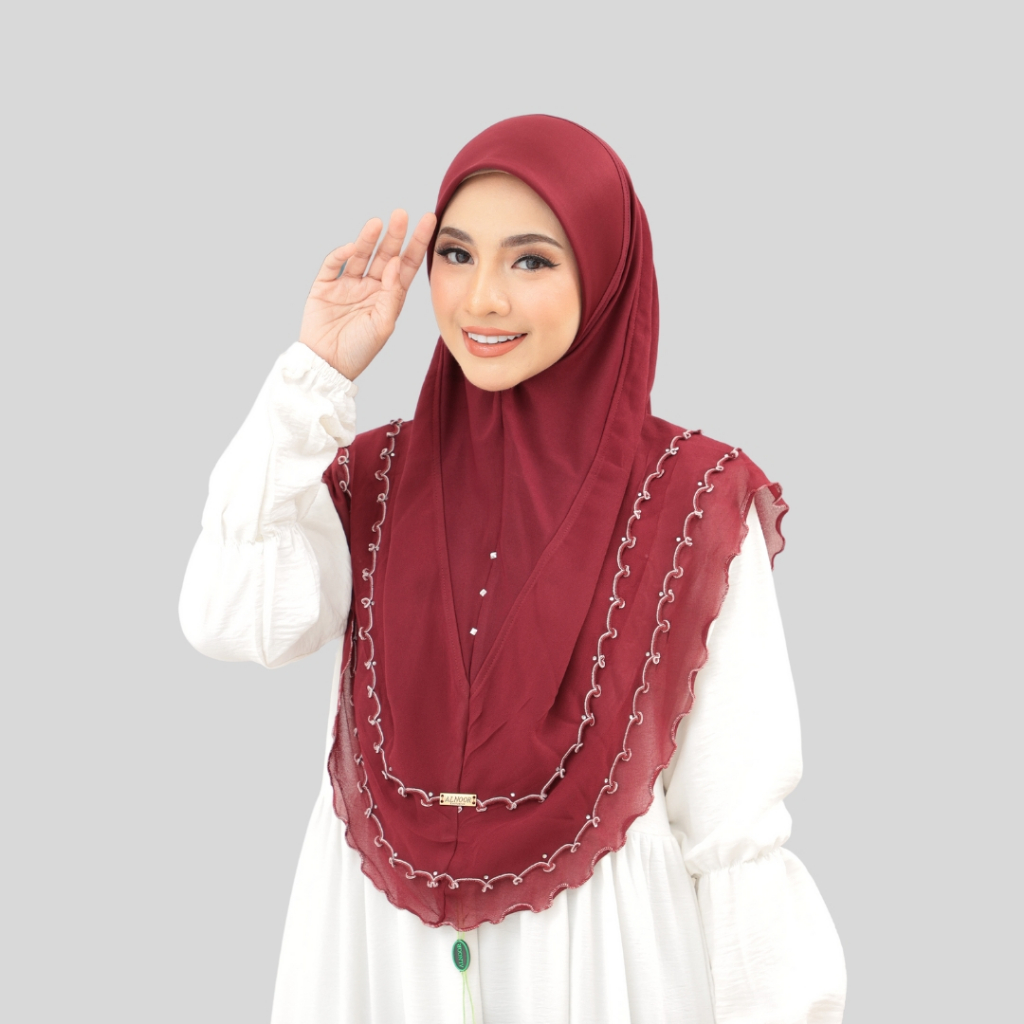 Tudung Sarung Sulam 3 Layer Bunga Terbaru 2 Layer Elegant Muslimah ...