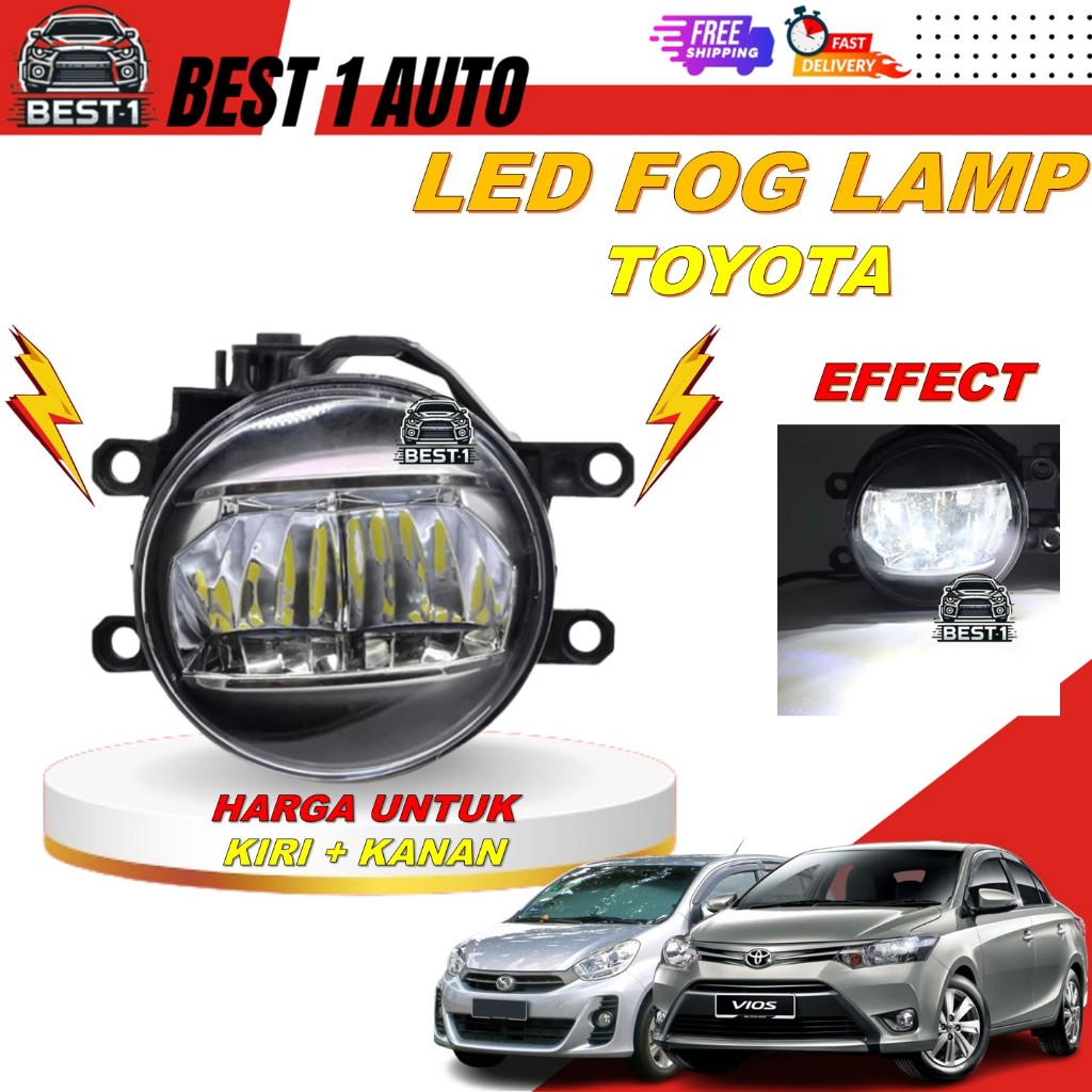 PREMIUM LED Fog Lamp Perodua Toyota Myvi Alza Bezza Vios Camry RAV4 Altis Alphard Wish Vellfire ...