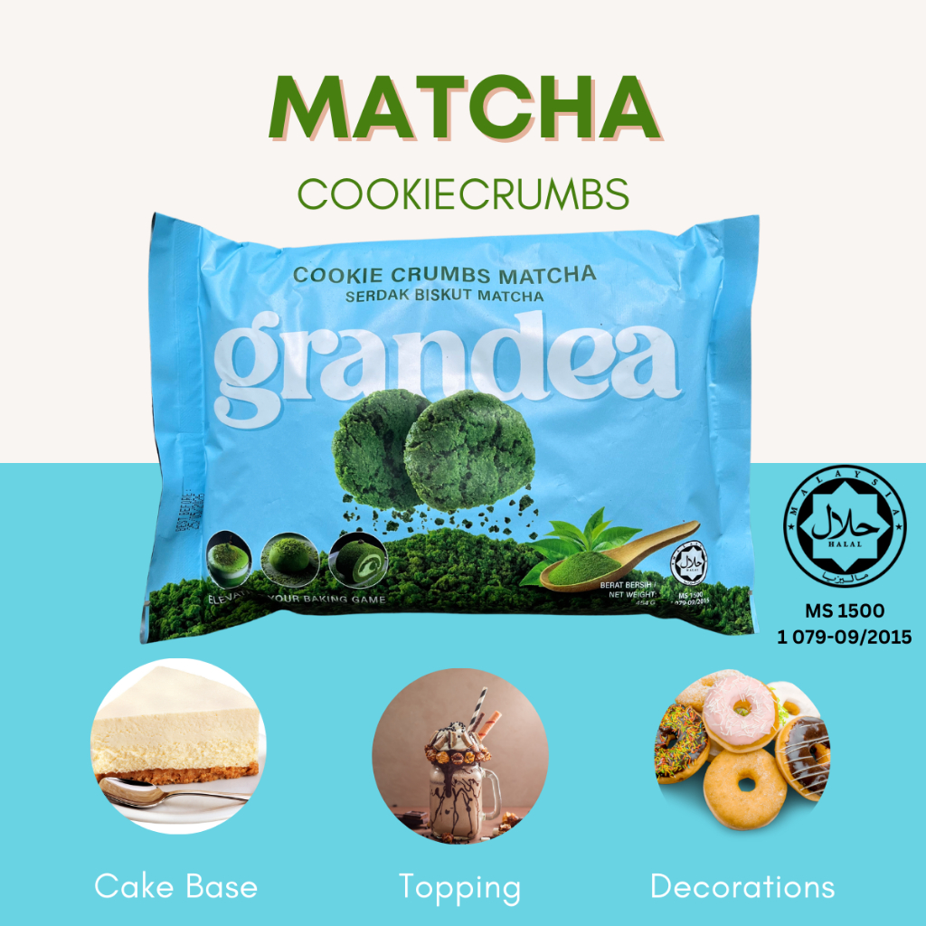 Grandea Cookie Crumbs Matcha 454g | Halal Certified | Shopee Malaysia