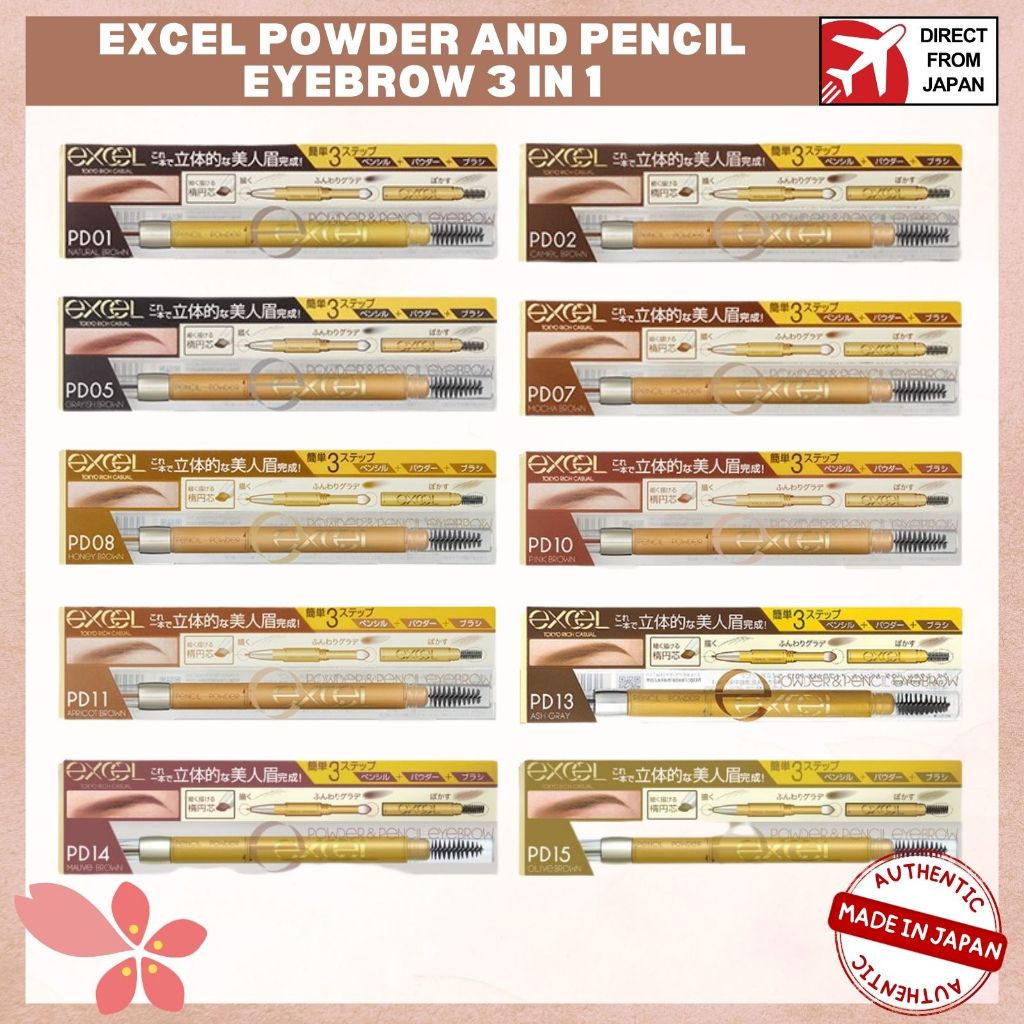 Excel Powder & Pencil Eyebrow EX - 12 Shades, Direct from Japan ...