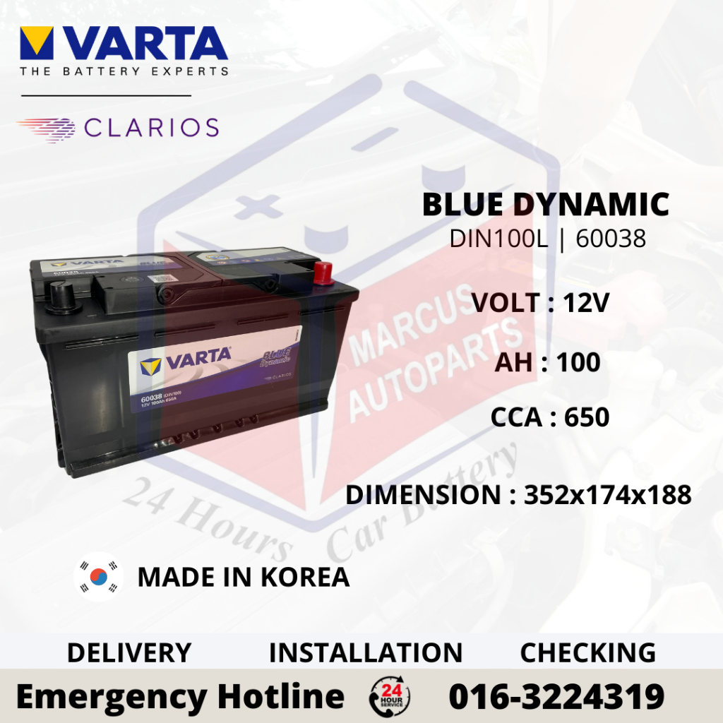 VARTA BLUE DYNAMIC LN5 | DIN100L | 60038 CAR BATTERY | Shopee Malaysia