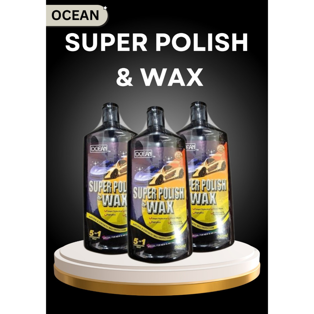 OCEAN SUPER POLISH & WAX 5 IN 1 Natural & Synthetic Wax Protection ...