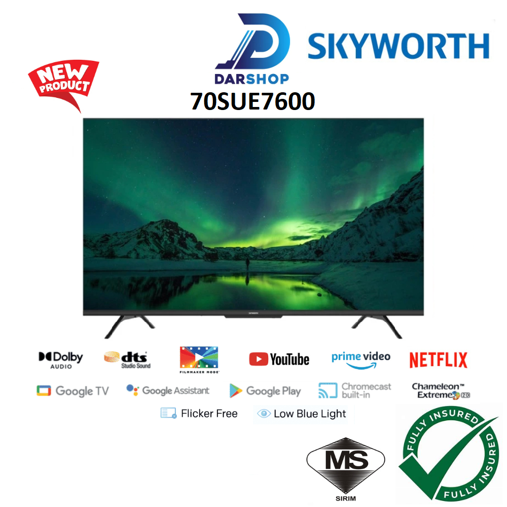 Skyworth TV 55 / 70 Inch 4K Smart Eyecare TV UHD Android LED Google TV ...