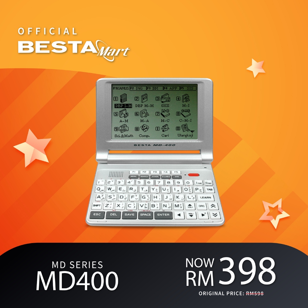 Besta electronic dictionary MD400 / Besta Kamus Elektronik MD400 - BM , BI , BA ONLY | Shopee ...