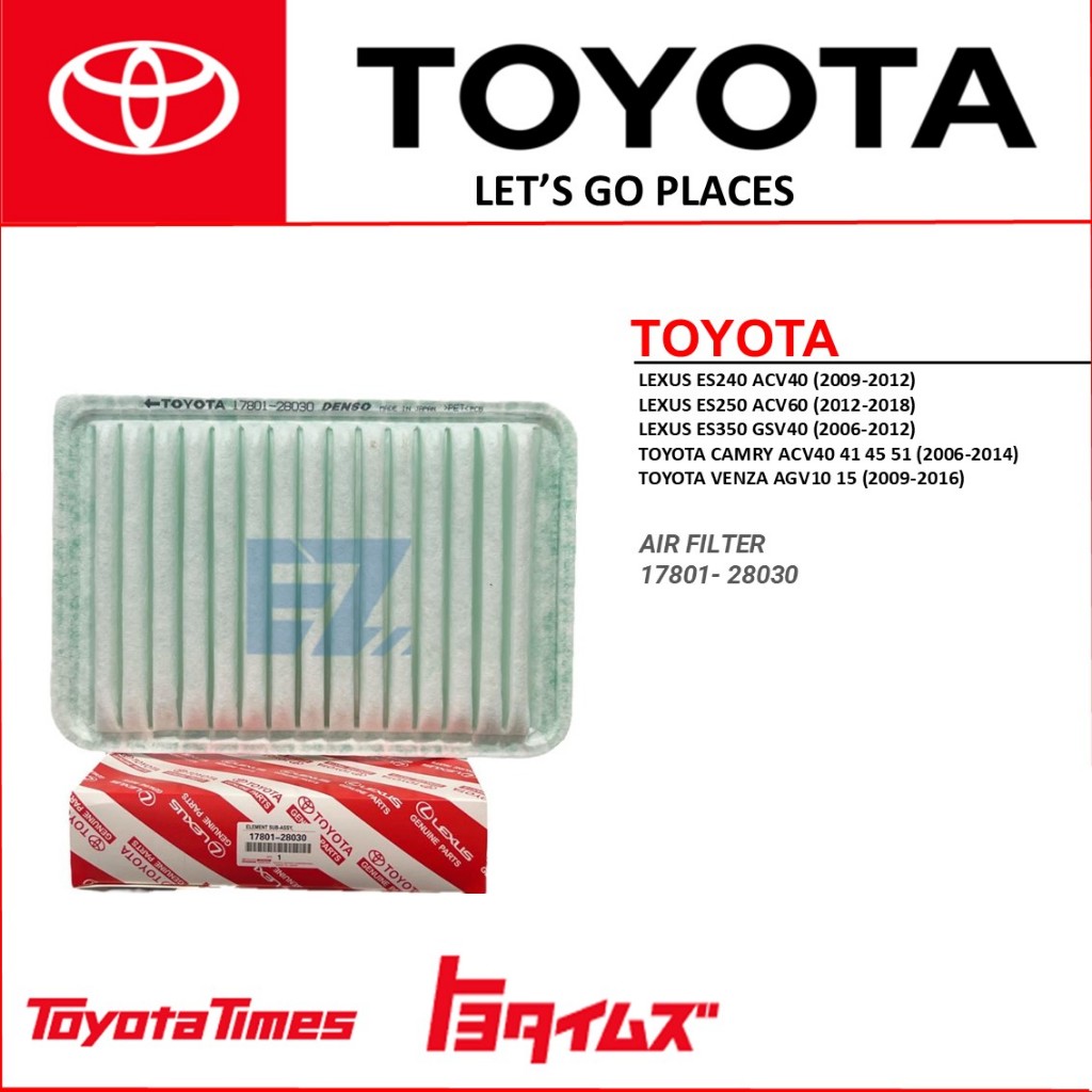 17801- 28030 - AIR FILTER TOYOTA CAMRY ACV40 ACV41 ACV45 ACV51 VENZA ...
