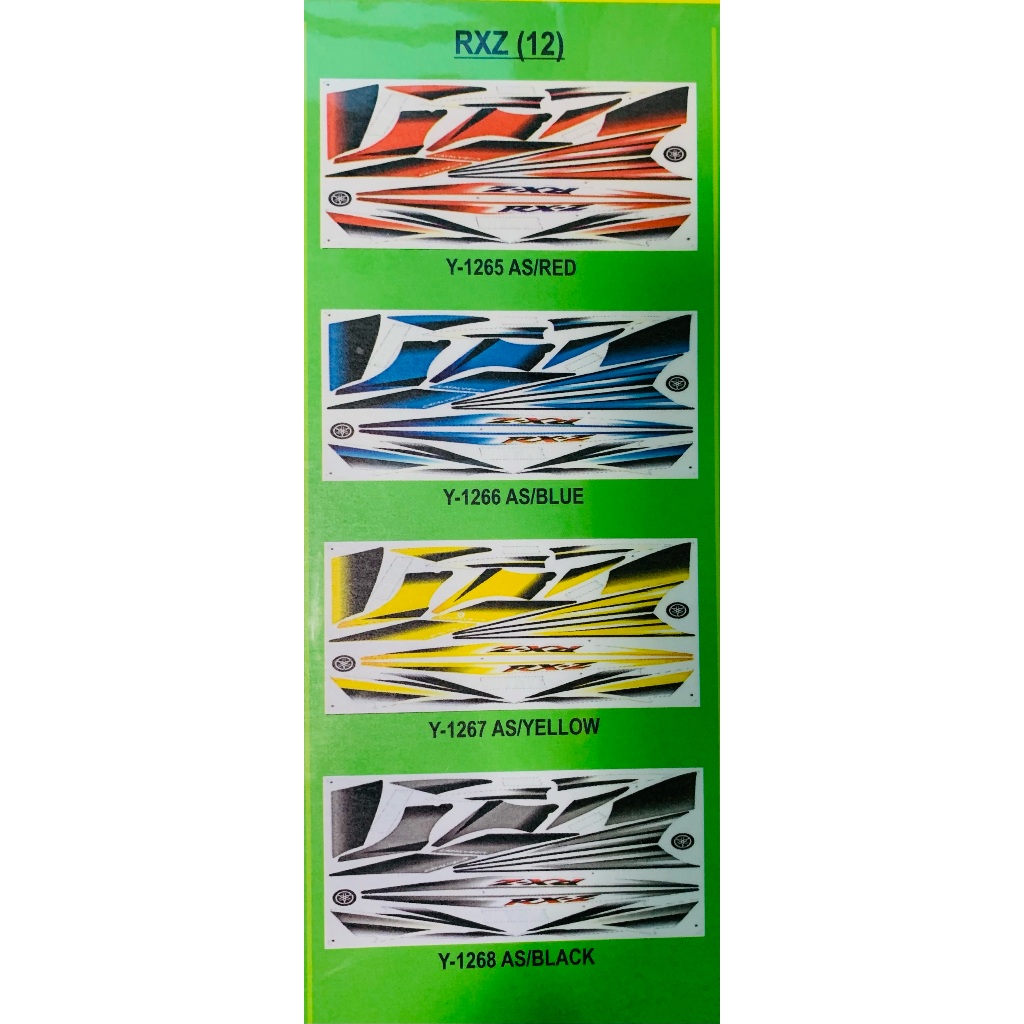 STICKER BODY STRIPE RXZ CATALYZER (12) RED BLUE YELLOW BLACK | Shopee ...