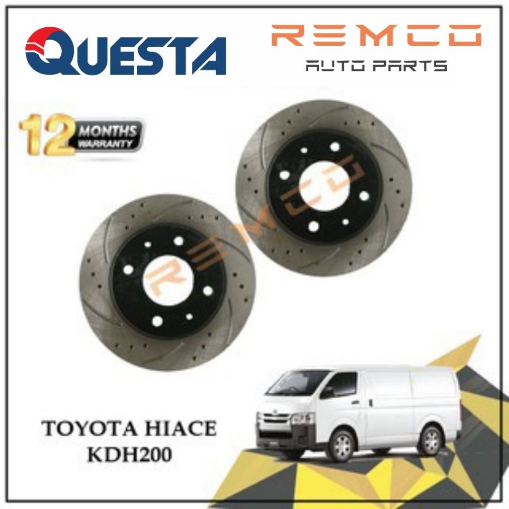 TOYOTA HIACE VAN KDH200 - Questa FRONT BRAKE DISC ROTOR (COATED/SLOTTED ...