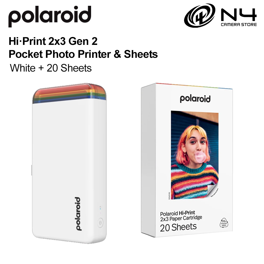 Polaroid Hi-Print 2X3 Pocket Photo Printer Generation 2White 009128 ...