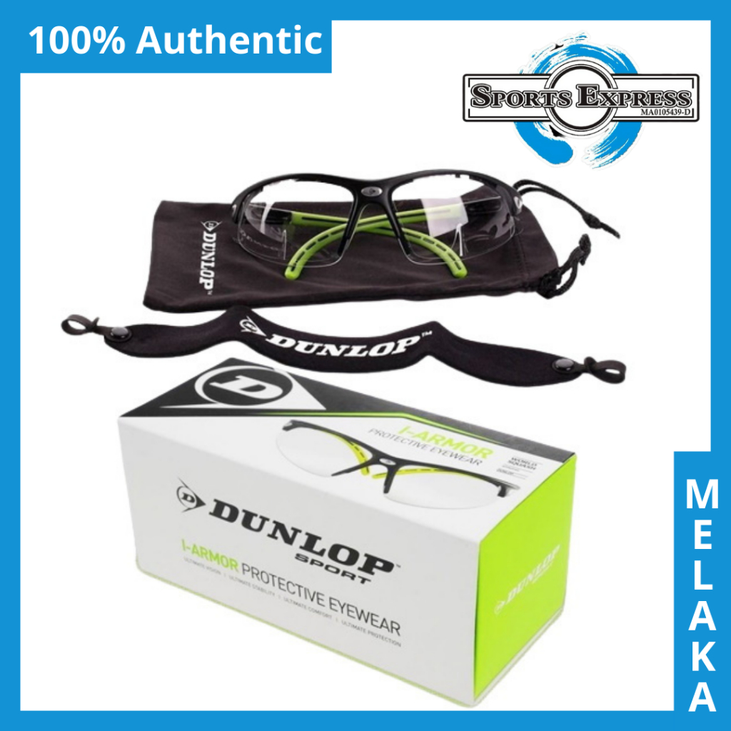 Dunlop Squash Goggles Protective Eyewear I-ARMOR Senior Racquetball Eye ...
