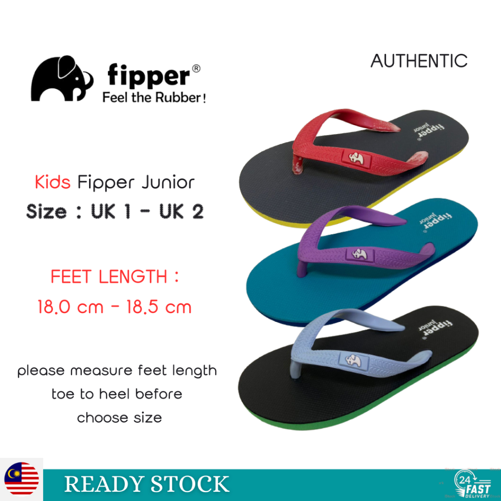 Original Kids FIPPER JUNIOR Full Rubber Slipper | Selipar Getah FIPPER ...