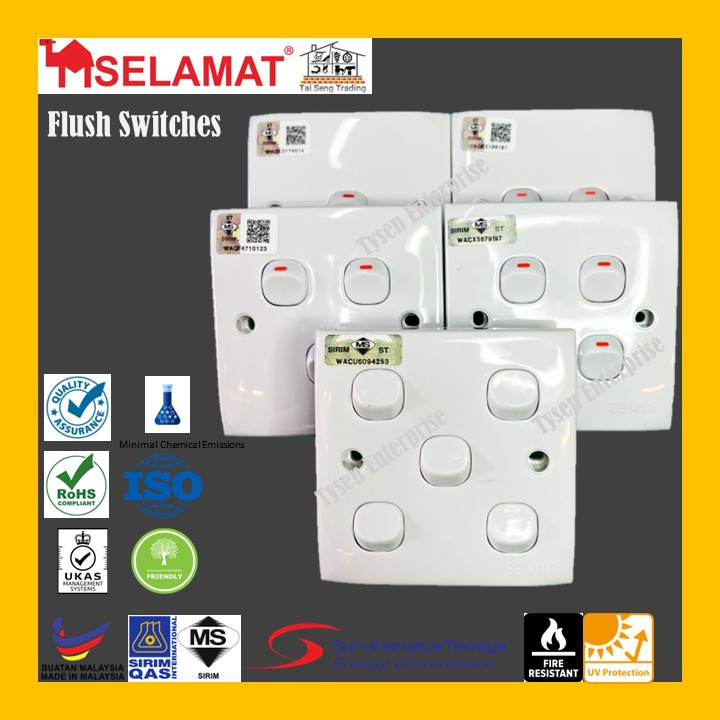 SELAMAT Flush Swicthes 1G 2G 3G 4G 5G Switches Bell Switches [Switches ...