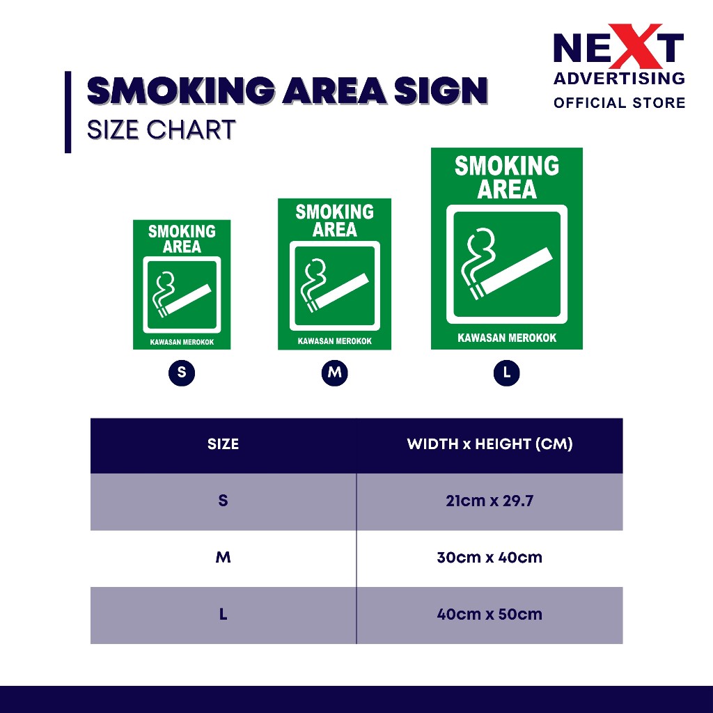 Designated Smoking Area Signage | Papan Tanda Kawasan Merokok | Zon ...