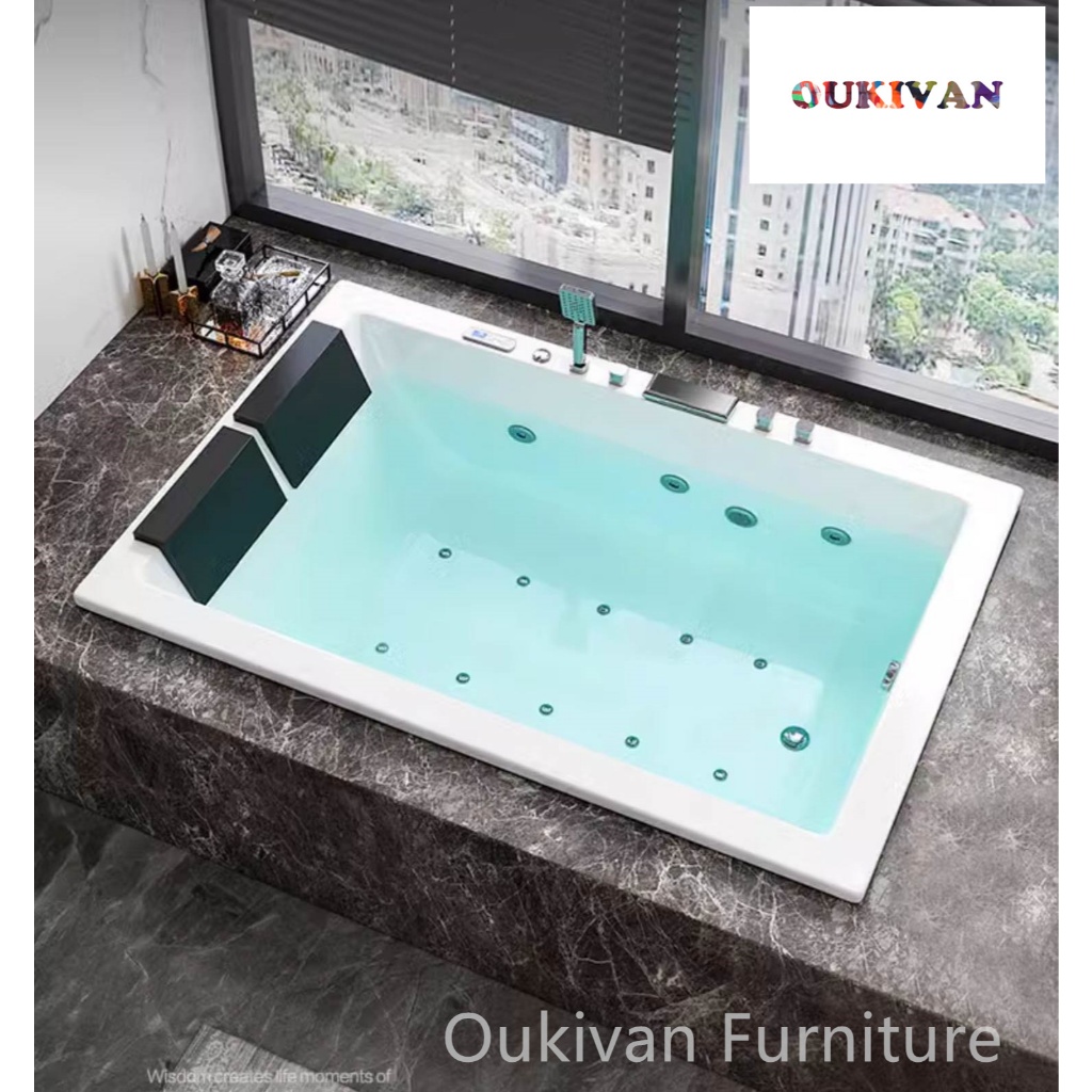 Built-In Double Jacuzzi SPA Massage Tub Tab Mandi Acrylic Luxury Villa ...