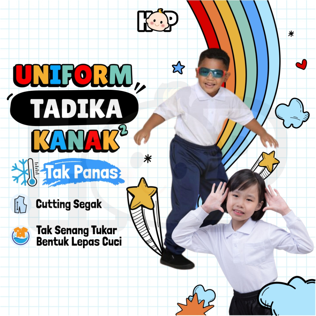 Uniform Pra Sekolah Tshirt Putih Budak Seluar Track Baju Sekolah ...