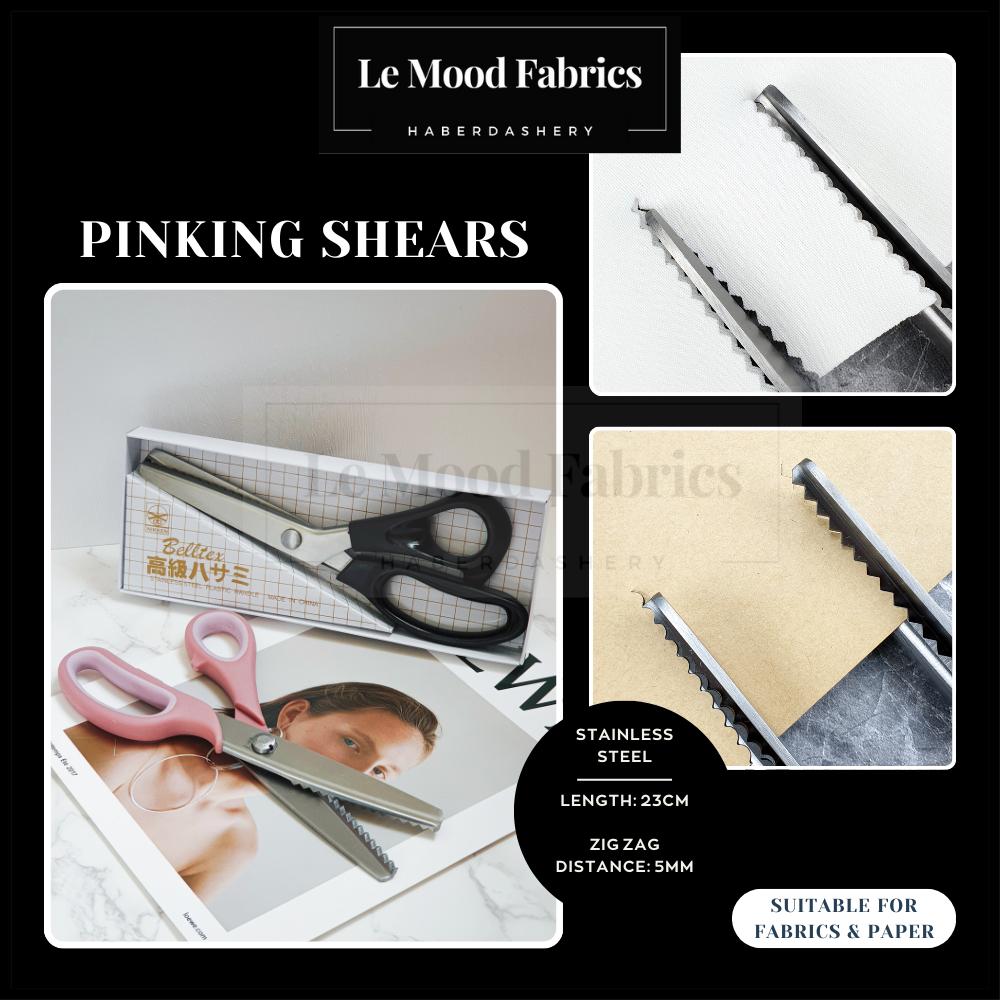 Le Mood Pinking Shears Zig Zag Fabric Scissors Gunting Kain Gunting ...