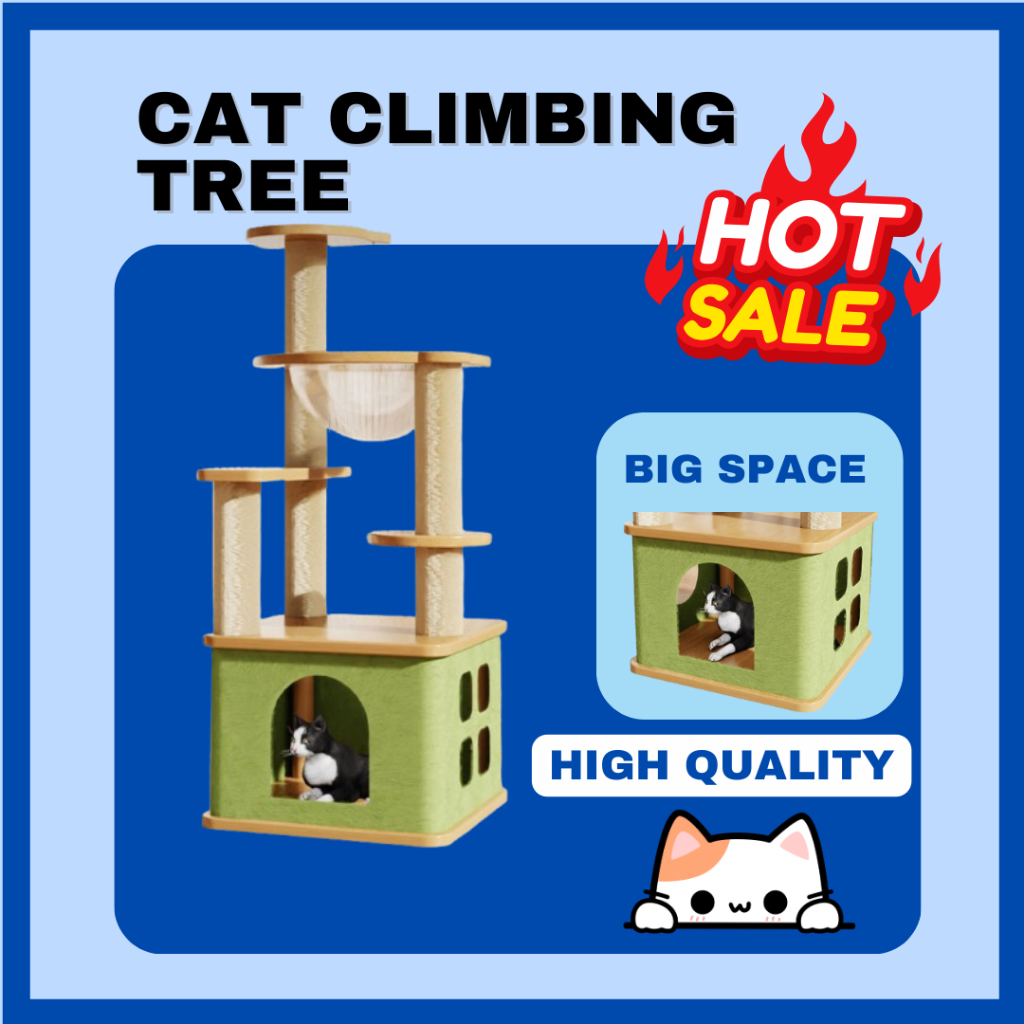 Cat Climbing Tree Kucing Bed Tower Cat Condo Cat Tree Cat tower Cat ...